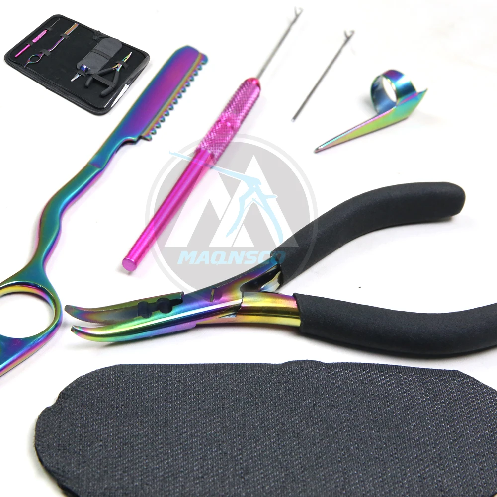 Microlinks Hair Extensions Kit, Professional Tools with Hair Extension ...