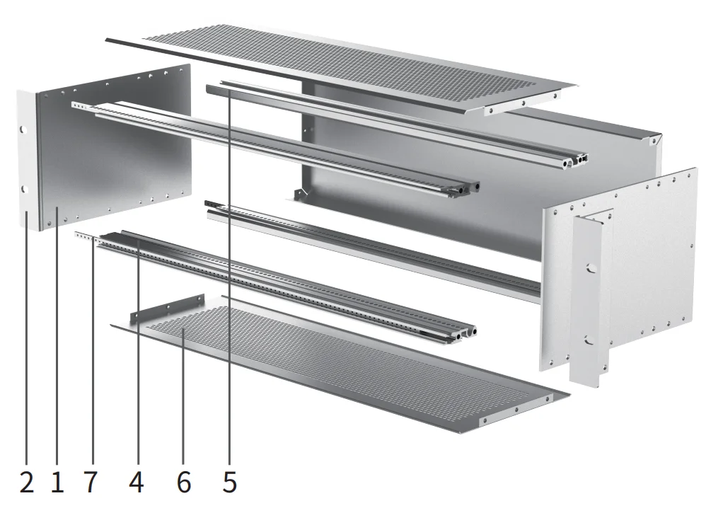 RDEKONO Subrack 3/4U Card Chassis CPCI / ATCA / VPX Card Guide Cabinet ...