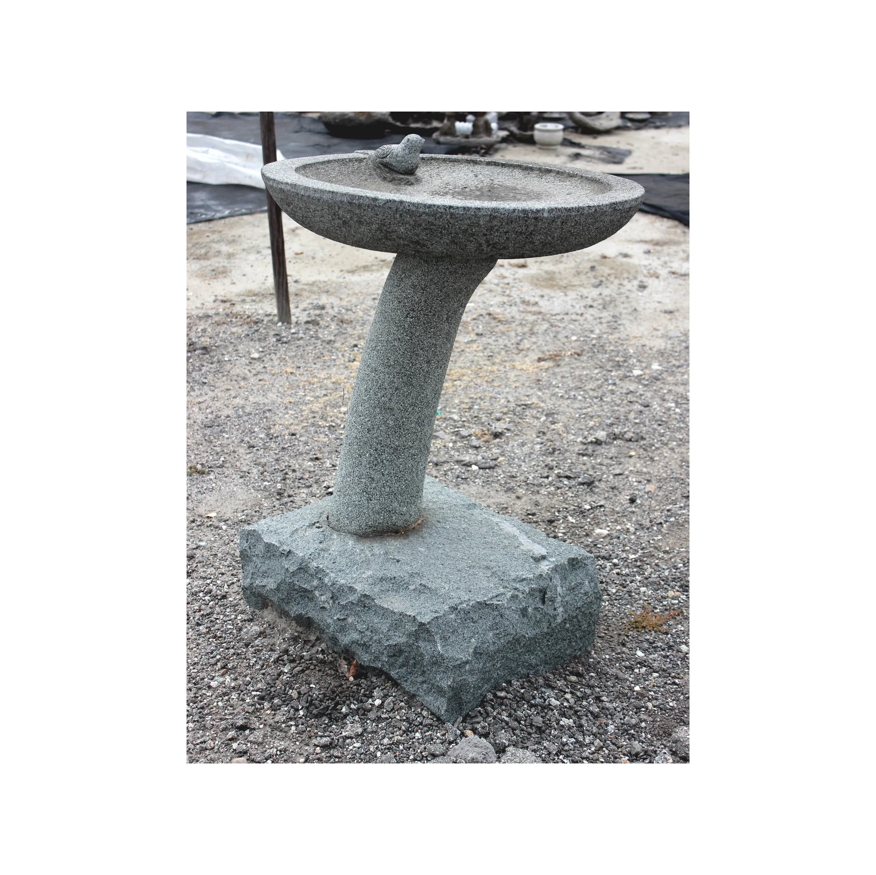 Outdoor Garden Decoration Natural Basalt Granite Stone Carved Bird Bath ...
