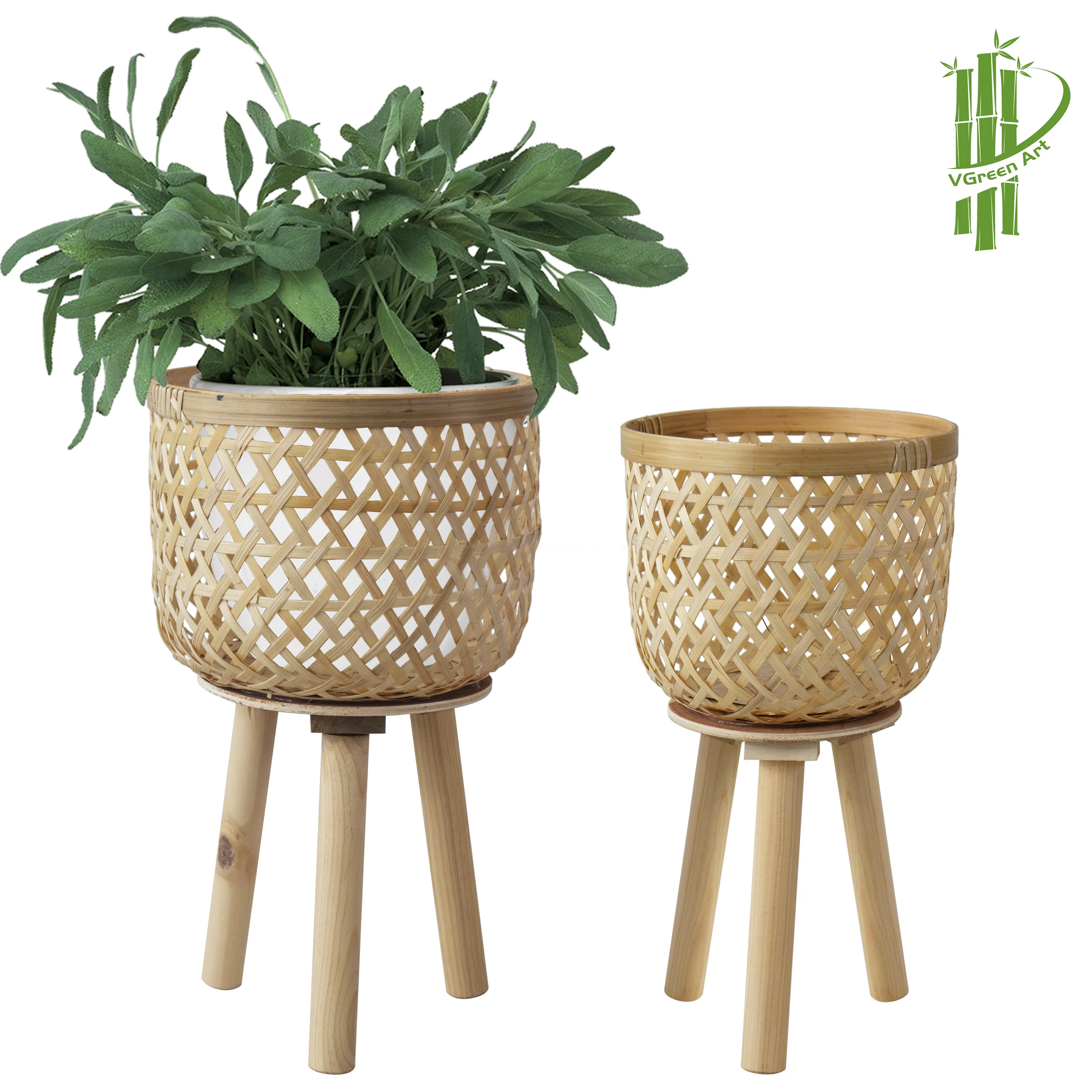 Stylized Flower Pots Made From Natural Materials - Buy Bamboo Products ...