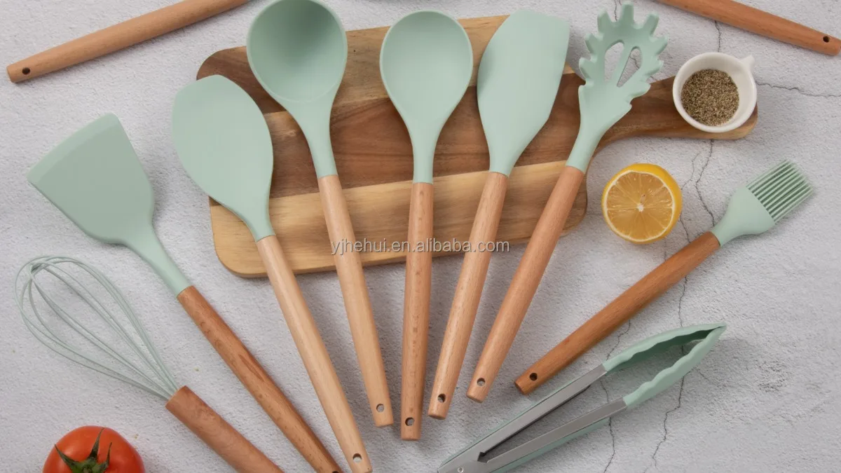 Complete Kitchen Utensil Set 12 Piece Non-stick Cooking Silicone ...