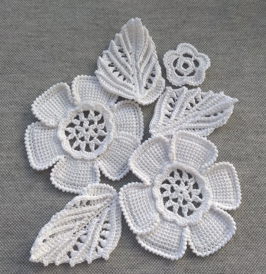Starched Hand Crochet Flower Motif Doilies Ornaments Christmas ...