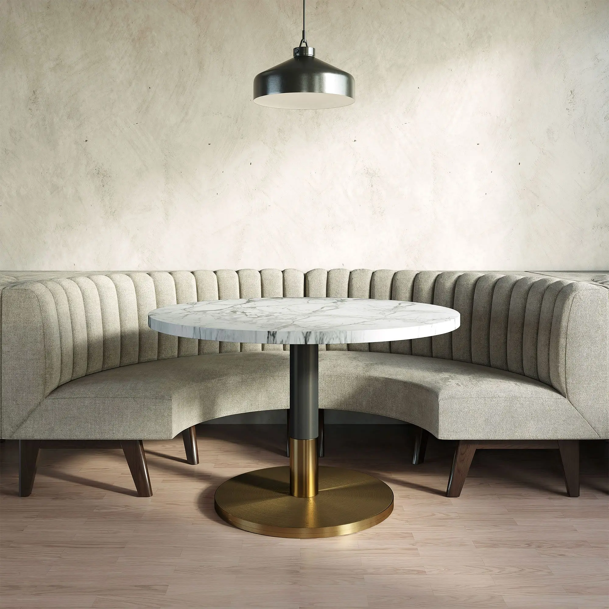 Customizable Commercial Channel Velvet Booth Seating Fabric Half Circle ...