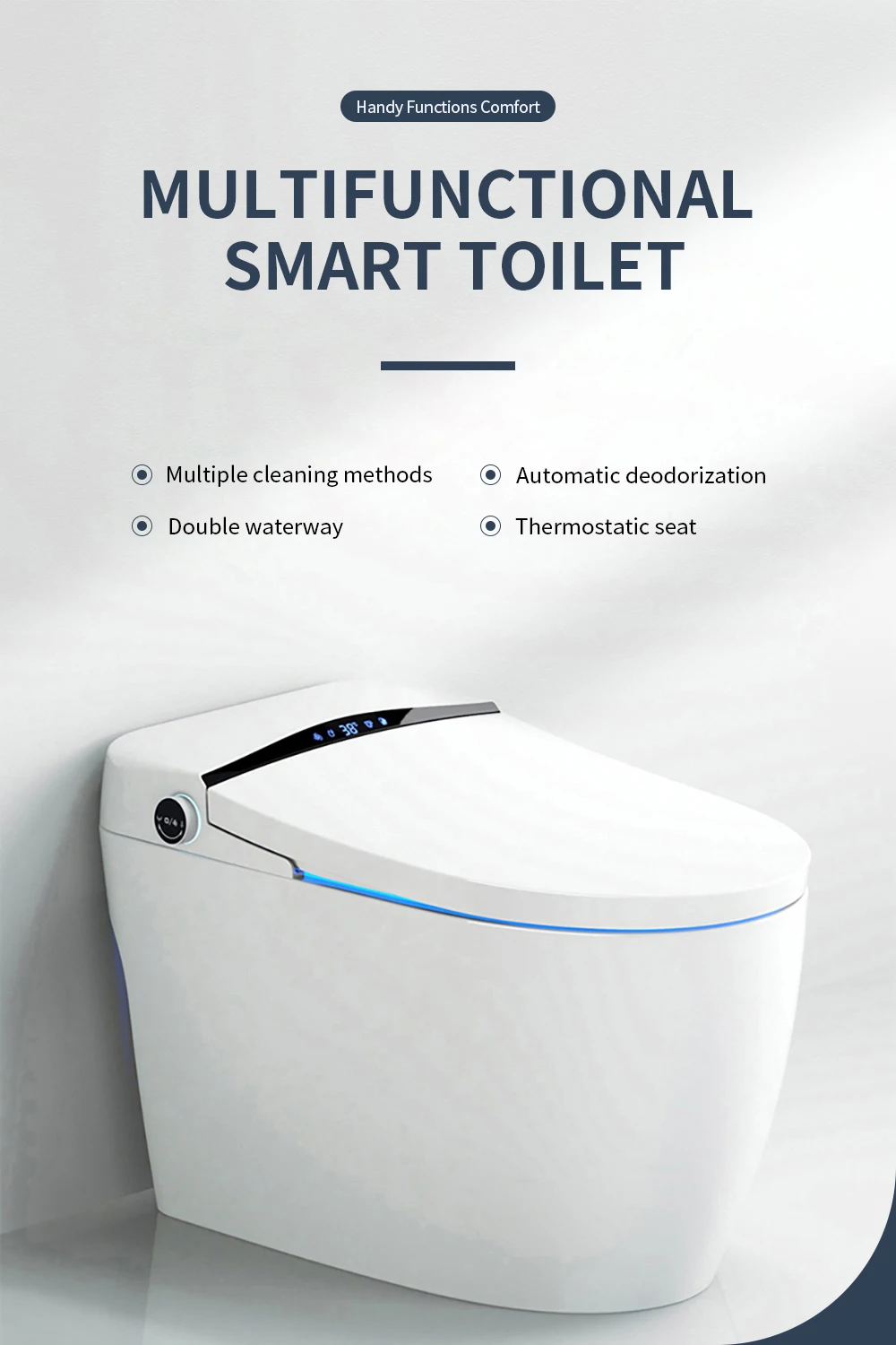 Luxury Sanitary Toilet Seat Smart Electronic Sensor One Piece Health ...