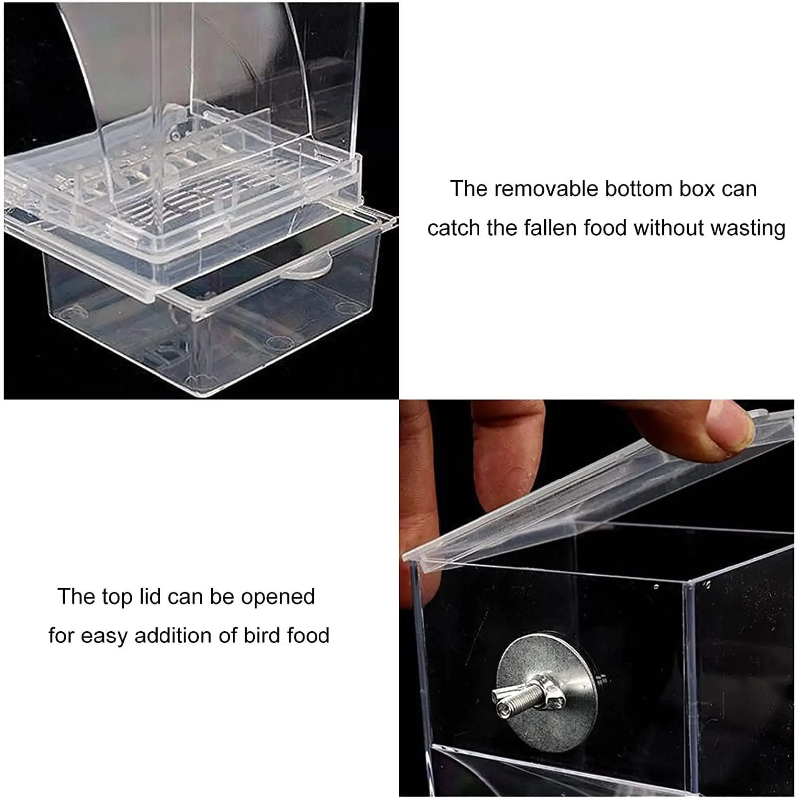 Outdoor Transparent Vision Bird Cage Strong Suction Cups Acrylic Pet ...