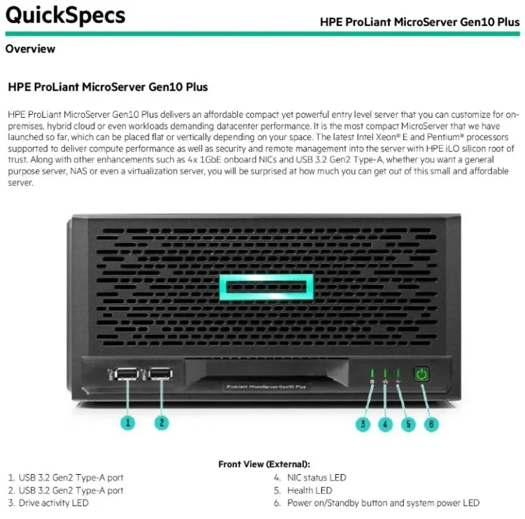 HPE Proliant Microserver Gen10 Plus - Reliable Performance