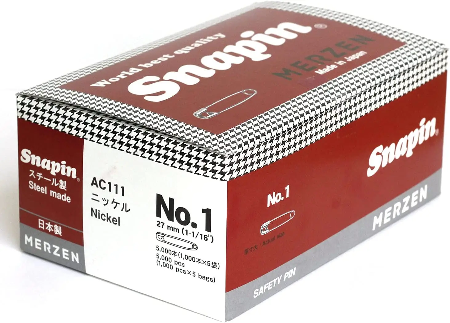 Safety Pin Snapin 5 Size,Durable,Rust-resistant Nickel Plated Steel ...