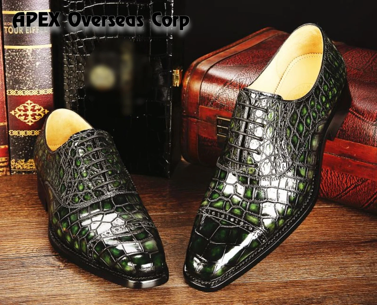 Luxury Real Cowhide Crocodile Pattern Formal Wedding Shoes Original ...