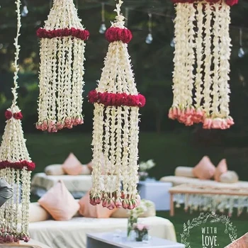 Indian Wedding Flower Tube Rose With Red Flower Chandelier Decoration ...