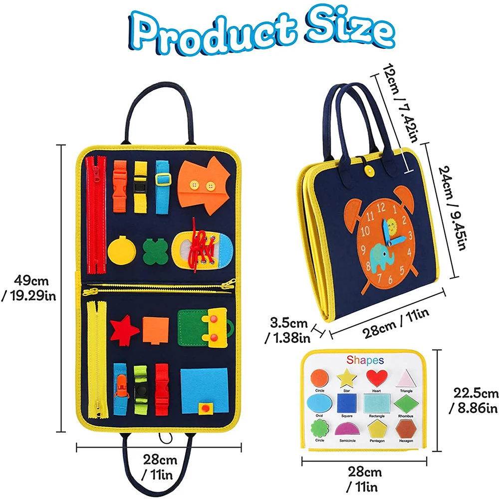 Montessori Sensory Autism Board Felt Toddler Busy Board Preschool ...