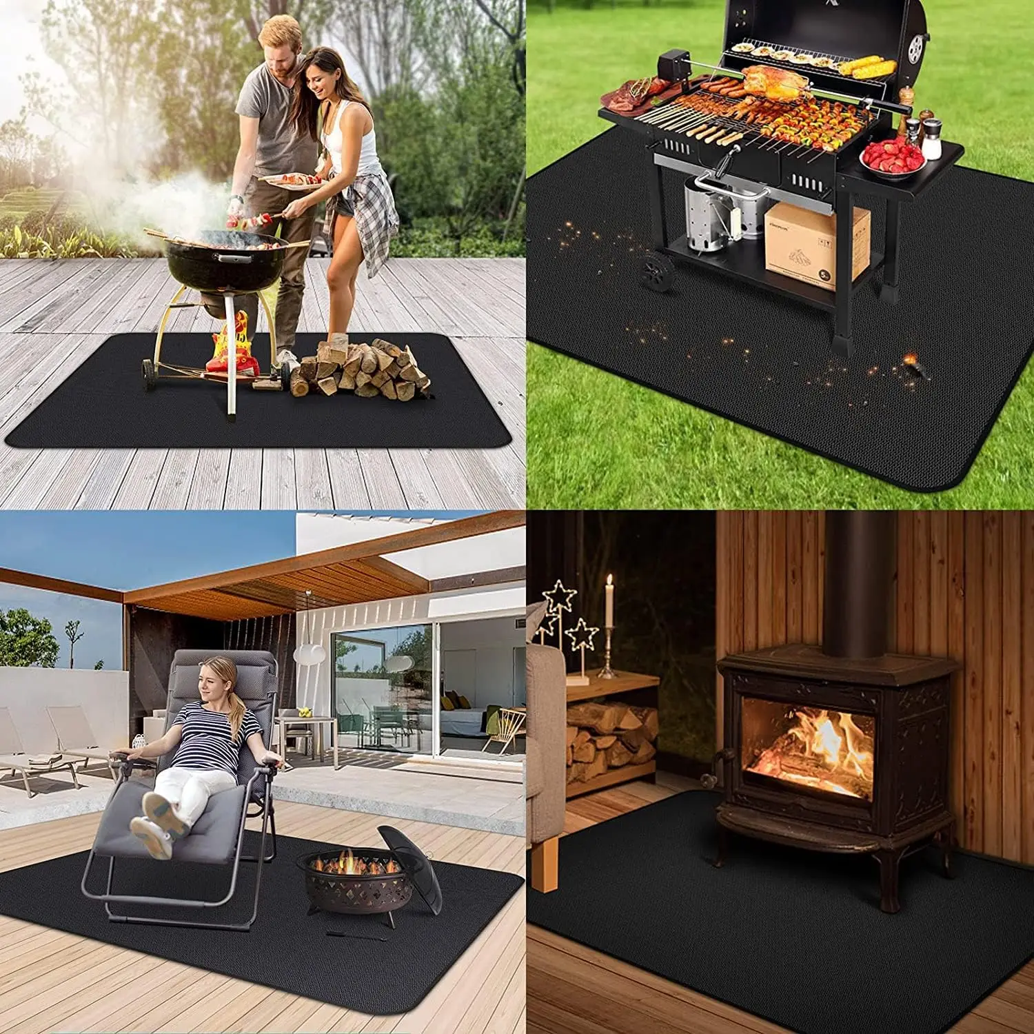 Fireproof Grill Pad Fire Pit Mat for Outdoor Grill Under Grill Mat ...