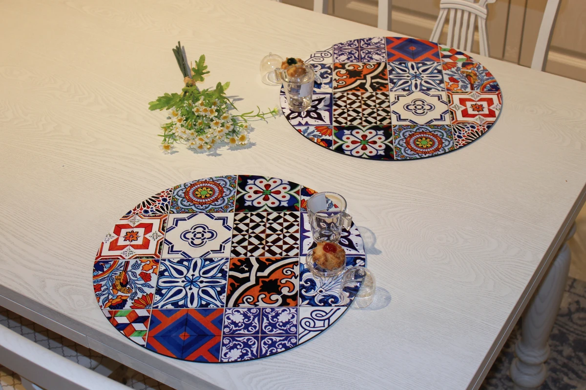 Best Made In Italy Custom Graphic Round Wooden Placemat Italian ...