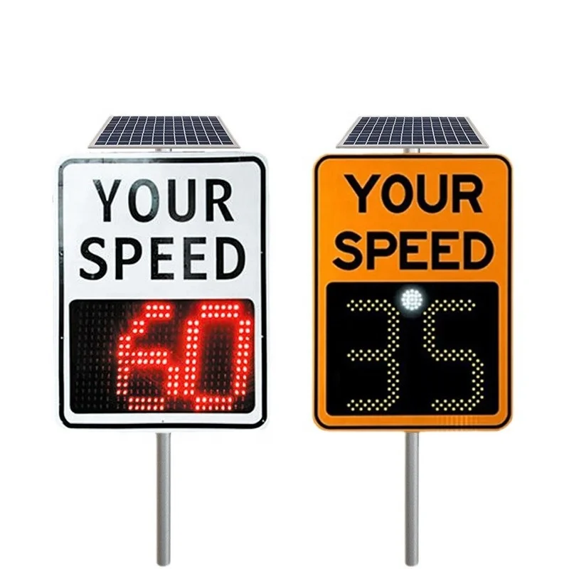 High Visibility Radar Traffic Solar Powered Speed Signs LED Speed Limit ...