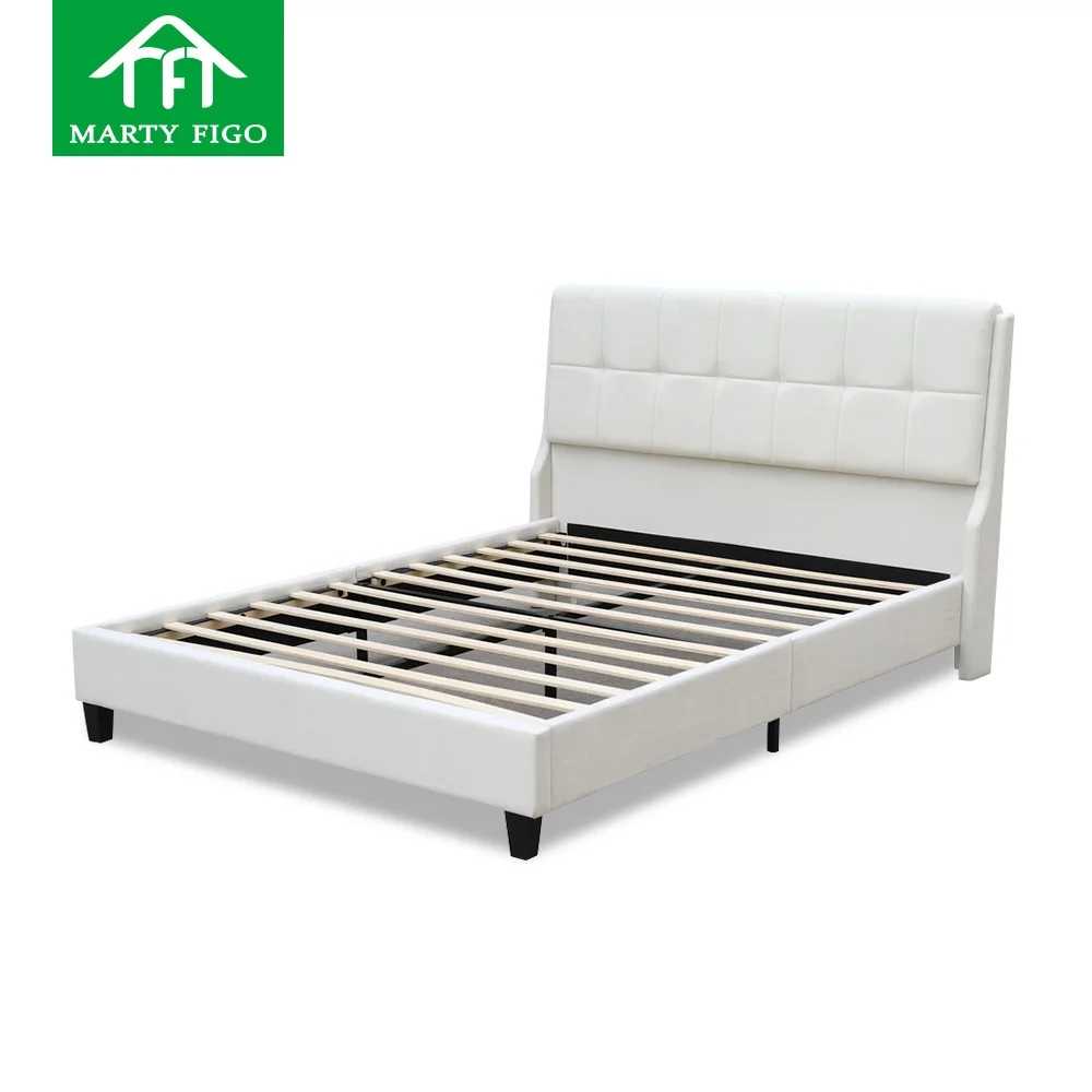 Factory custom Online modern bed frame panel headboards bed solid wood ...