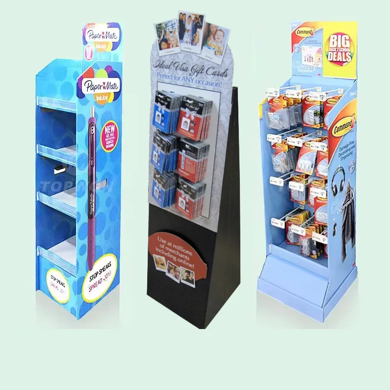 Custom Supermarket Display Rack Cardboard Pop Stand For Pencil Ink ...