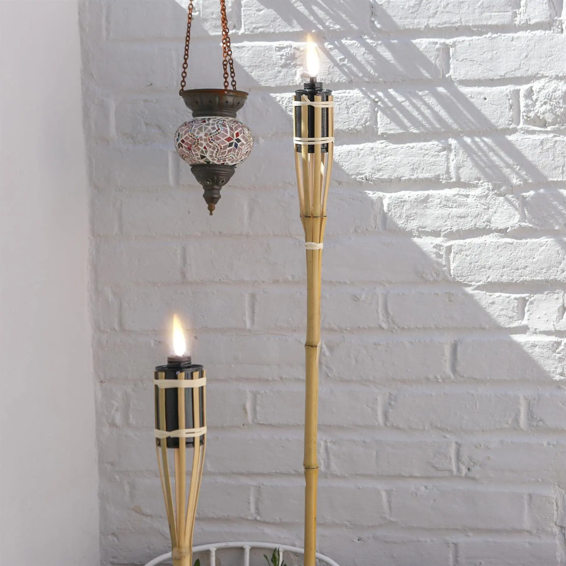 Natural Vintage Bamboo Garden Torch Light Weather Resistant Horizon ...