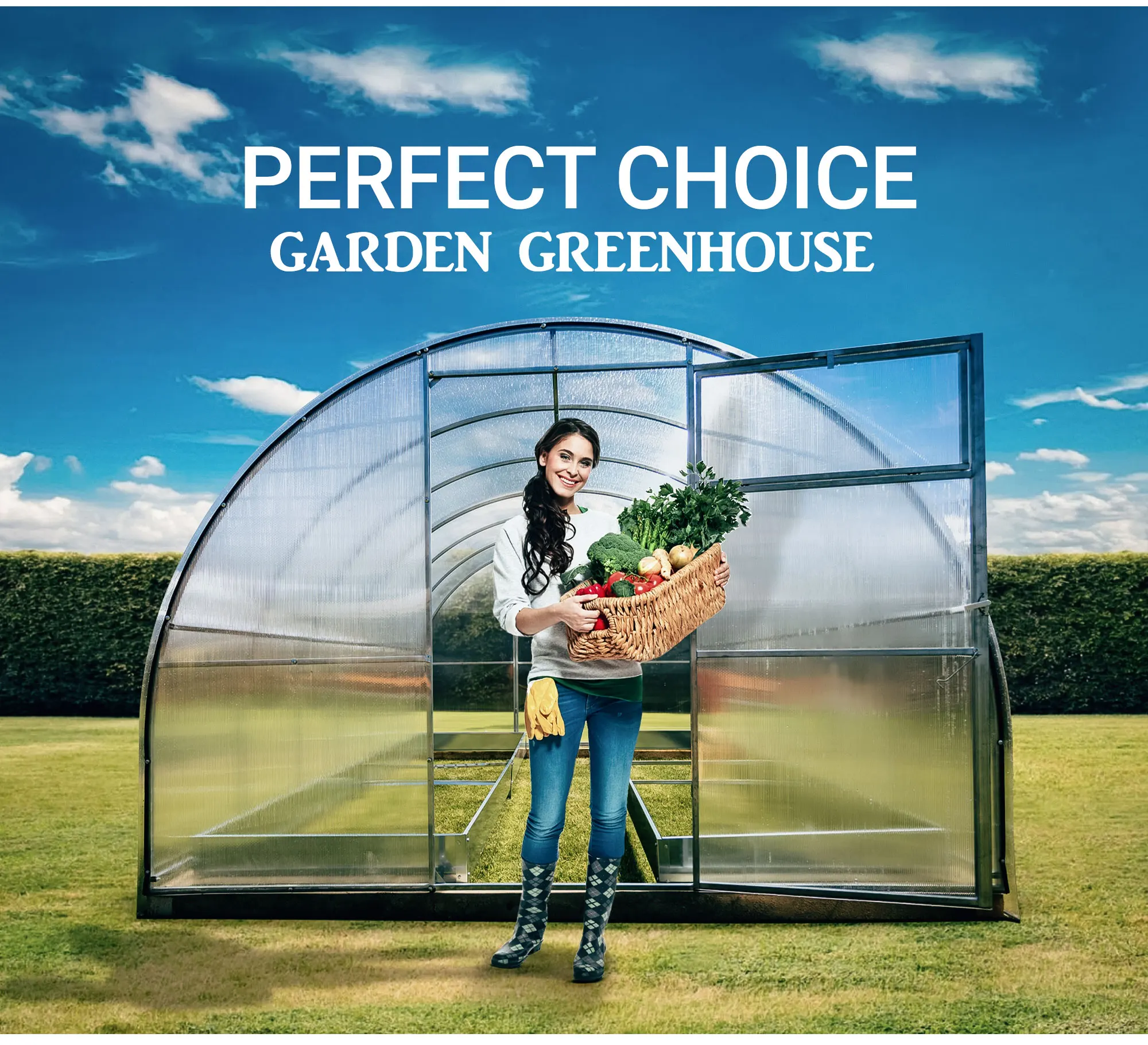 Easy To Customize Polycbonate Garden Greenhouse 4 * 3 * 2 M Outdoor ...