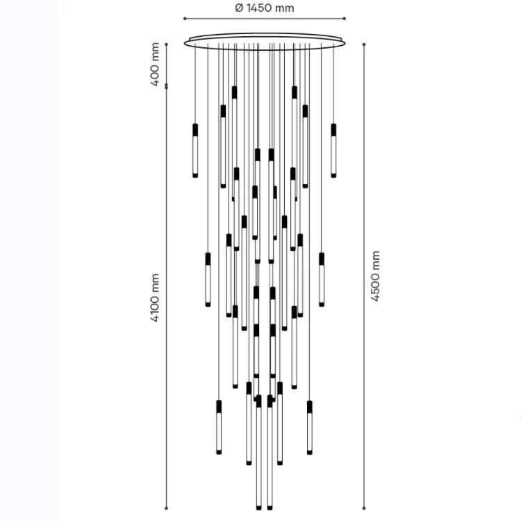 Villa Stairs Led Lighting Long Hanging Lamp Decoration Chandelier ...