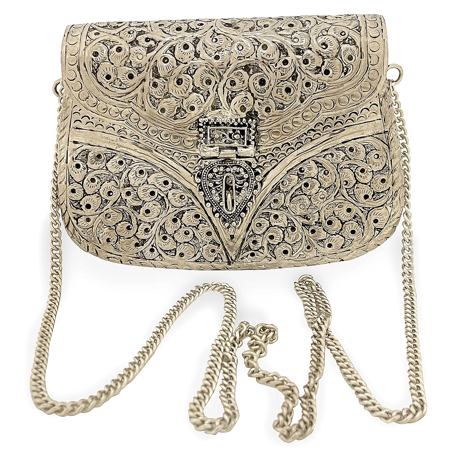 Traditional Design Women Special Brass Metal Handbag Handmade Silver ...