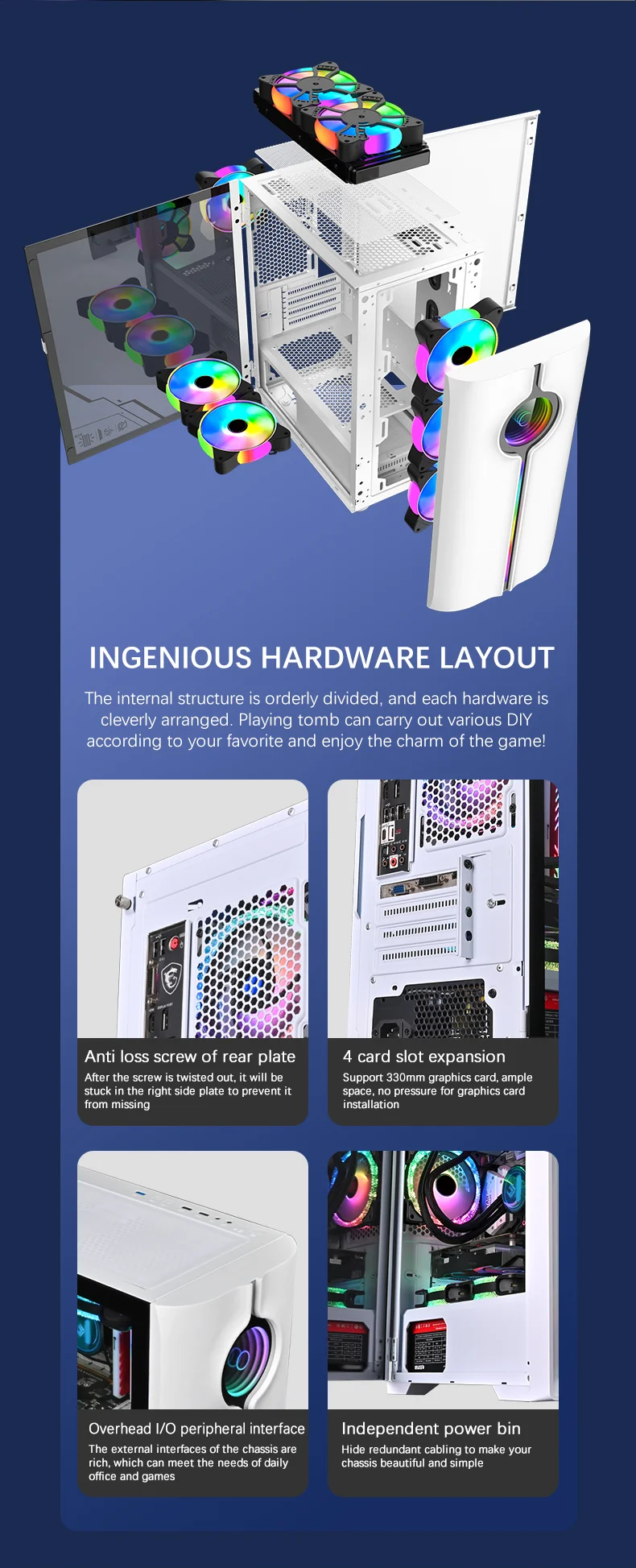 OEM PC Case Gaming Computer Tempering Glass M-ATX Tower Tempered Glass ...