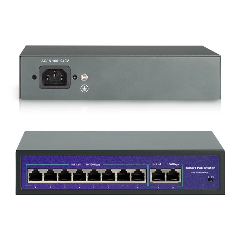 8 Port Network Poe Switch For Ip Nvr System With 10 100mbps Ethernet