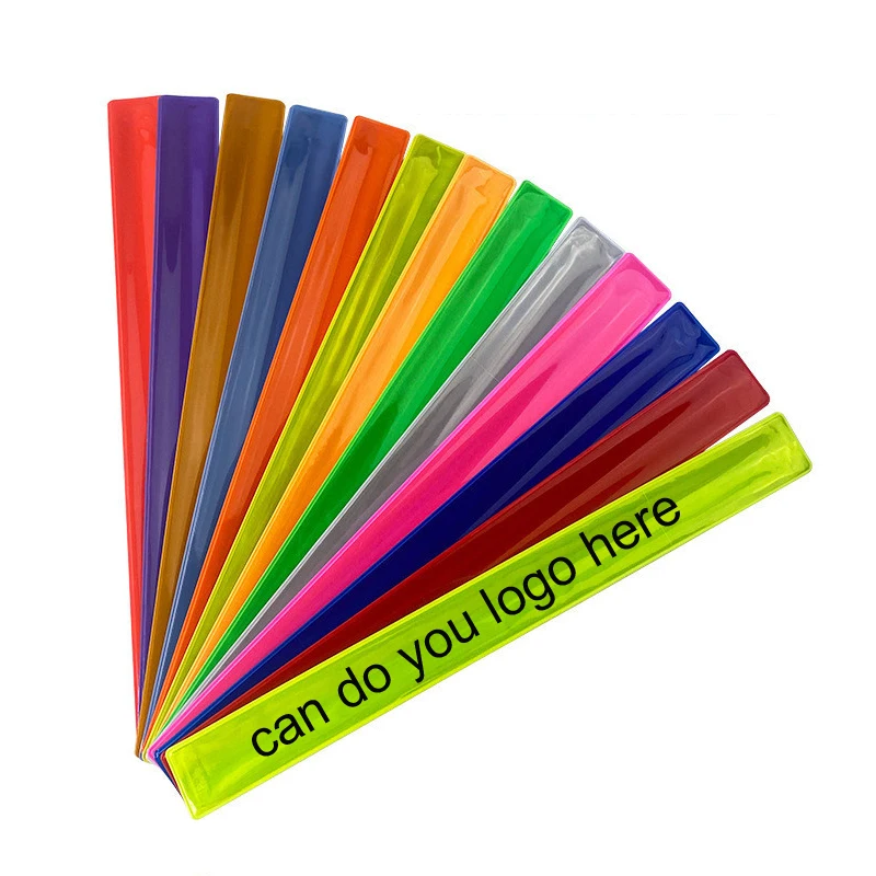 Customized Logo Reflective Pvc Slap Bracelet For Kids Night Bicycle ...