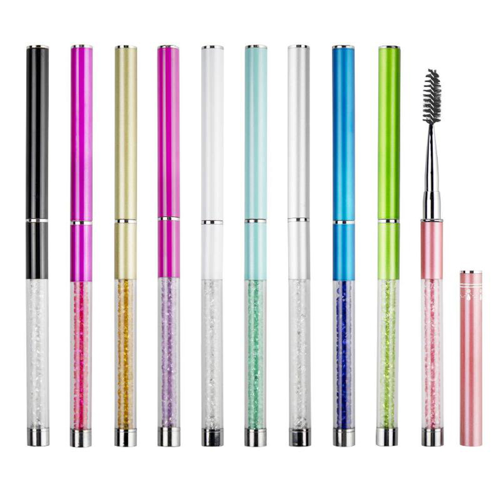 Private Label Eyelash Brush Tube Keychain Plastic Portable Mini Lash ...