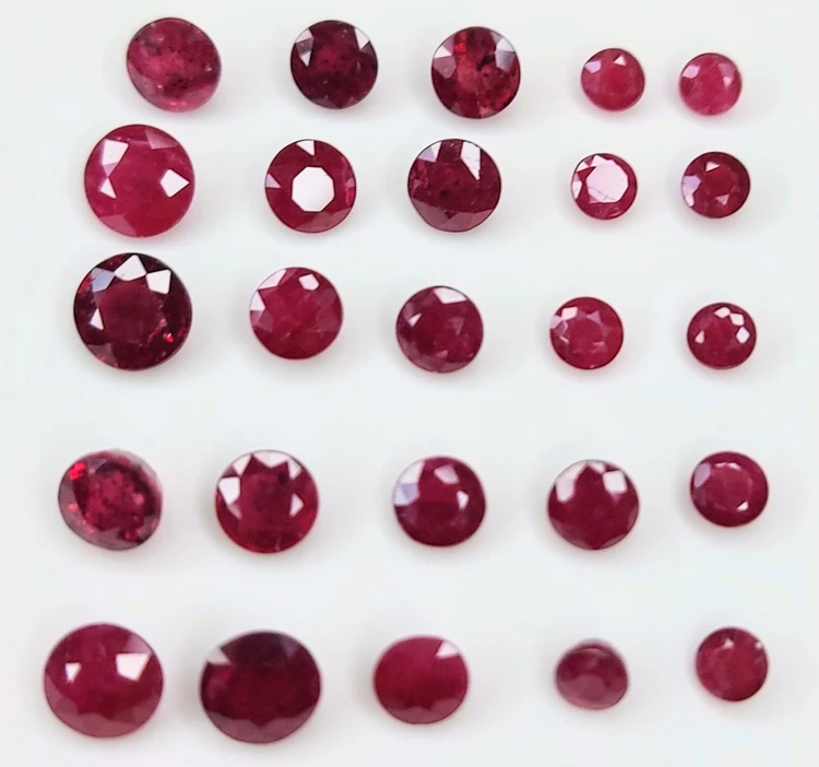 Deep Reddish Pink Color Round Brilliant Cut 2-3 Mm Size 100% Natural ...