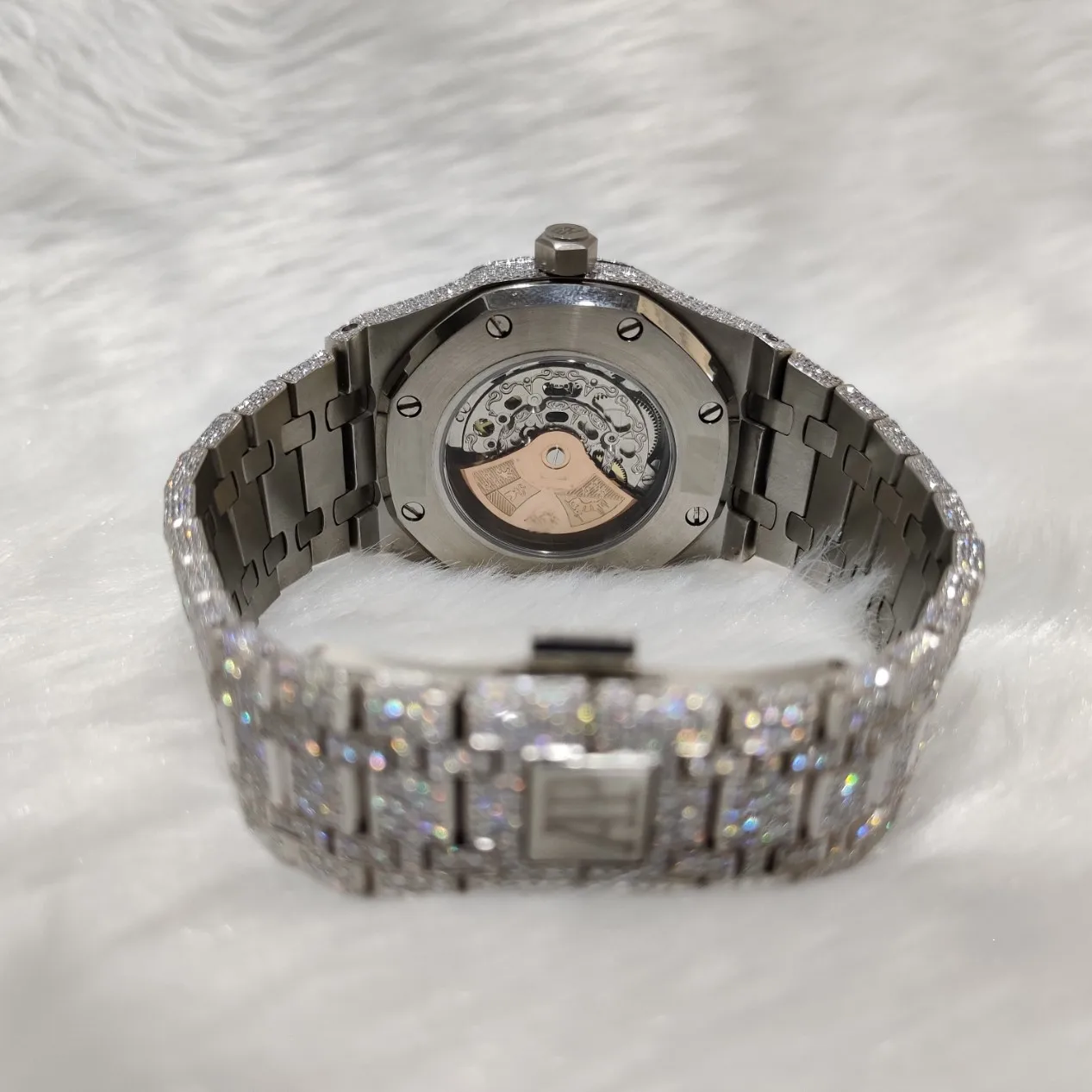 Customize Iced Out Automatic Luxury Watch Vvs Moissanite Diamond Hip ...