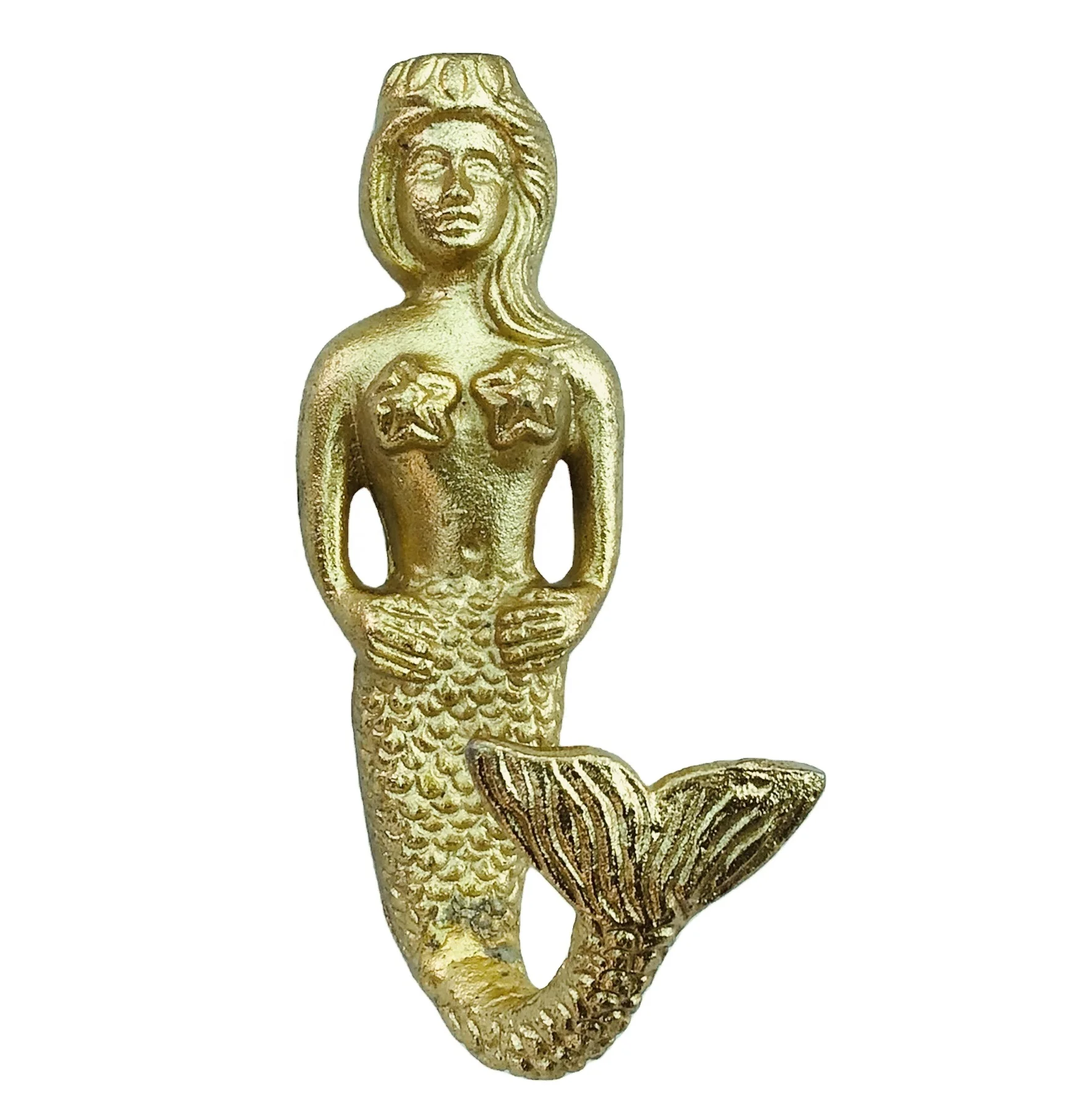 Hand Craft Gold Finish Mermaid Cast Iron Coat & Hat Hooks Hanger [CIH ...