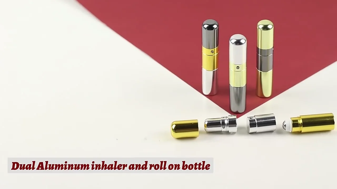 Dual Function Essential Oil Bottle Roll On Bottle Inhaler Tube Nasal ...