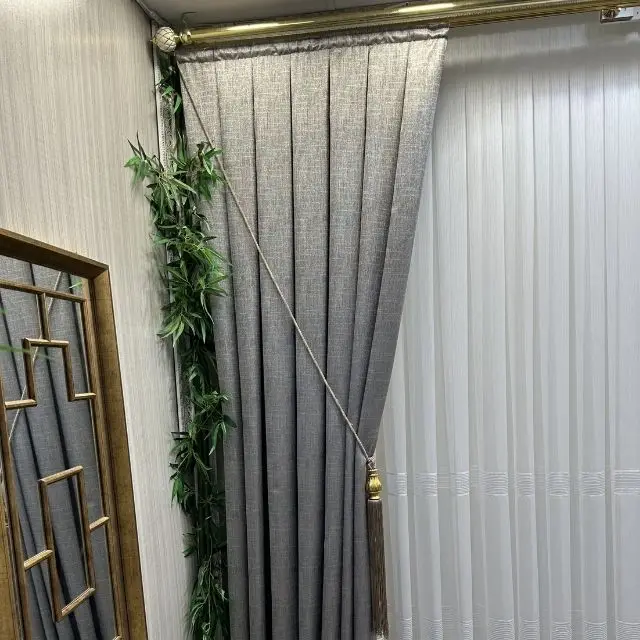 Luxury Cornice Curtain For Living Room Plain Sewing,1x3 Tight Pleats ...