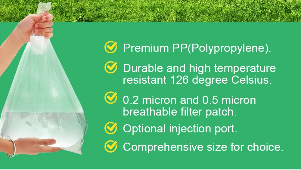 Wholesale Mushroom Grow Bag Autoclave Filter Patch Mushroom Spawn Bags ...