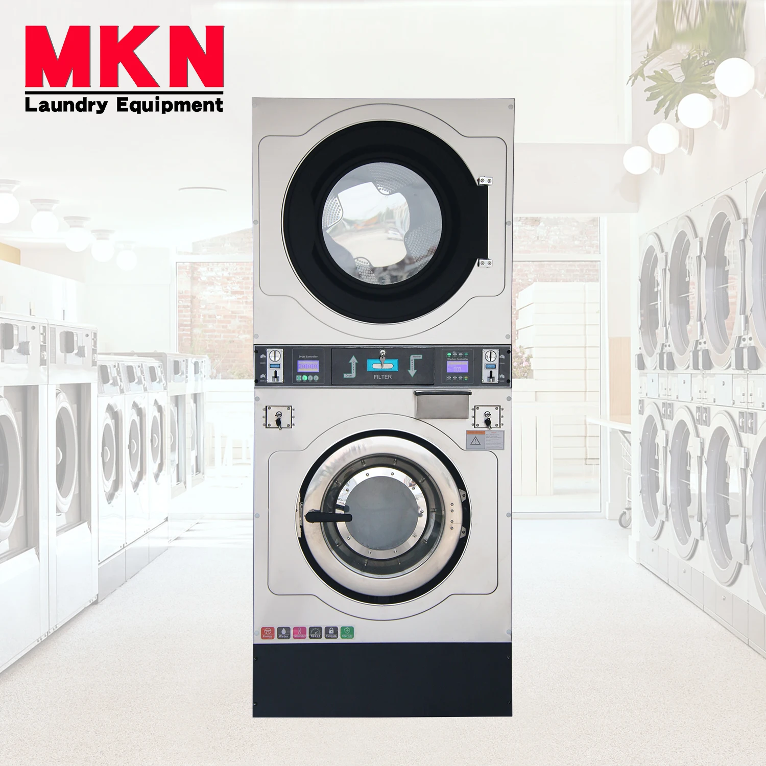 25kg Laundromat Clothes Washer and Dryer - Commercial Laundry Equipment