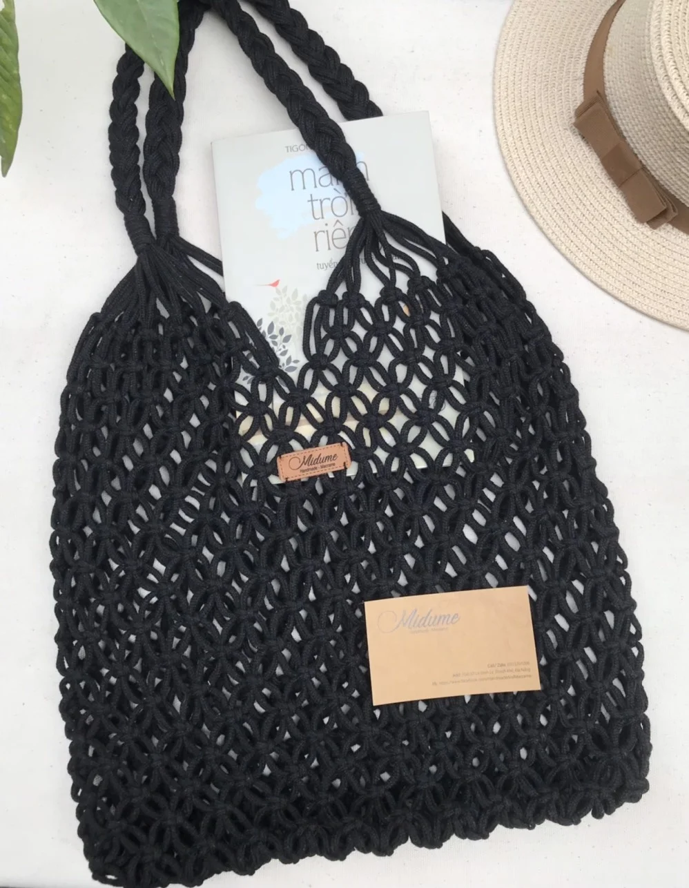 Women Beach Straw Handbag Woven Tote Fishing Net Beach Bag Large ...