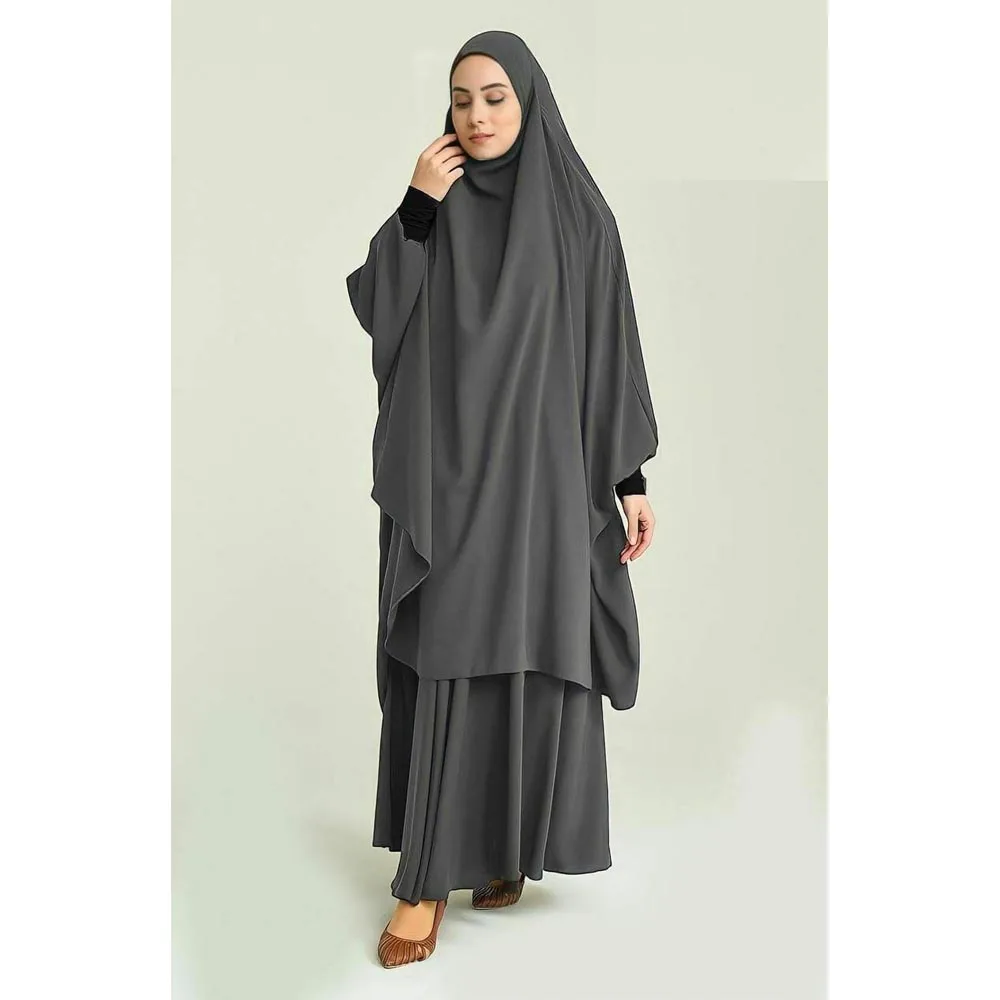Women Prayer Garment Nida Muslim Abaya Hijab Dress One Piece Loose Long ...