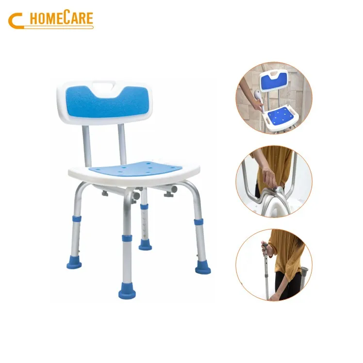 Shower Safety & Comfort - Built-in Holders & Adjustable Chair
