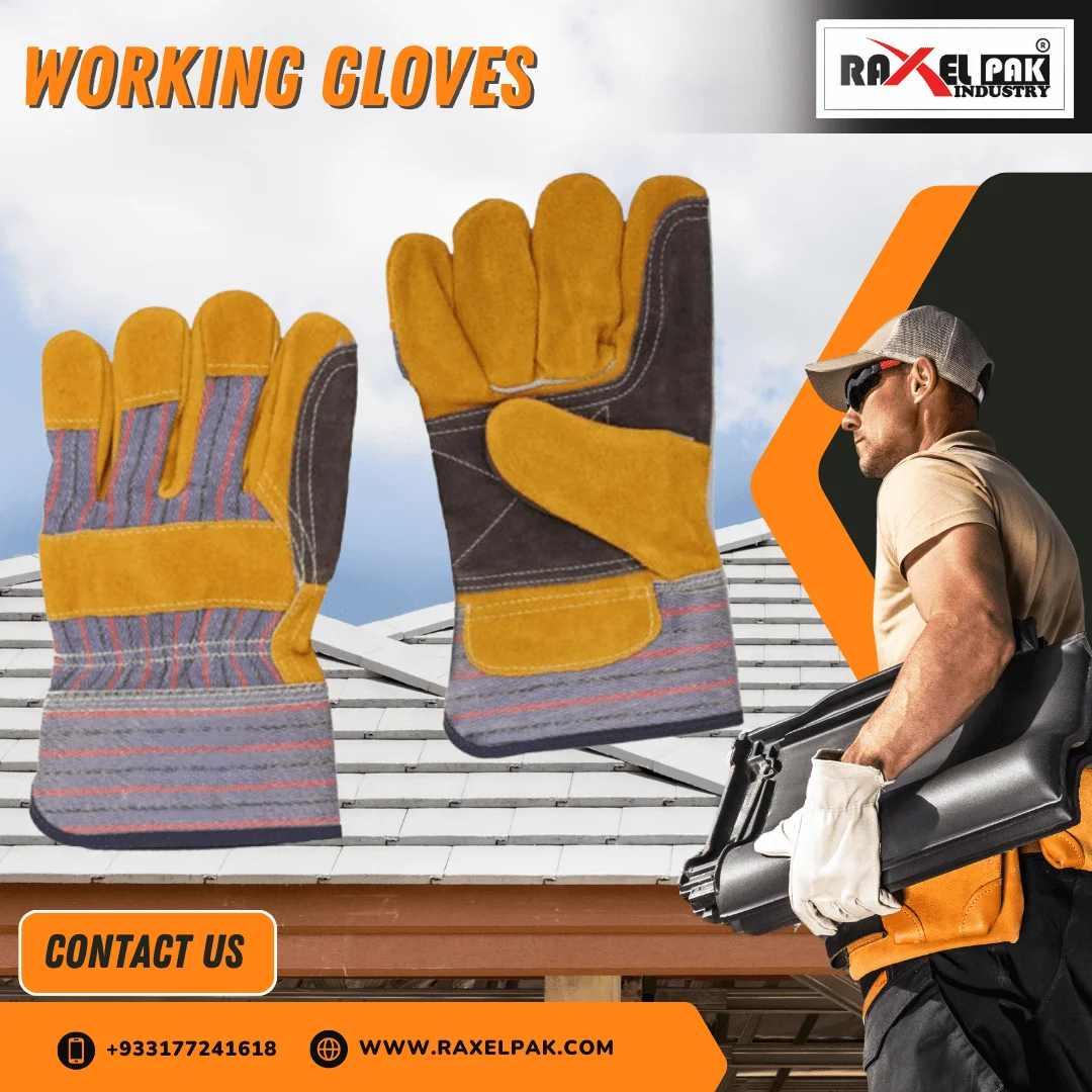 Heavy Duty Rigger Leather Working Gloves with Reinforced Safety Gloves ...