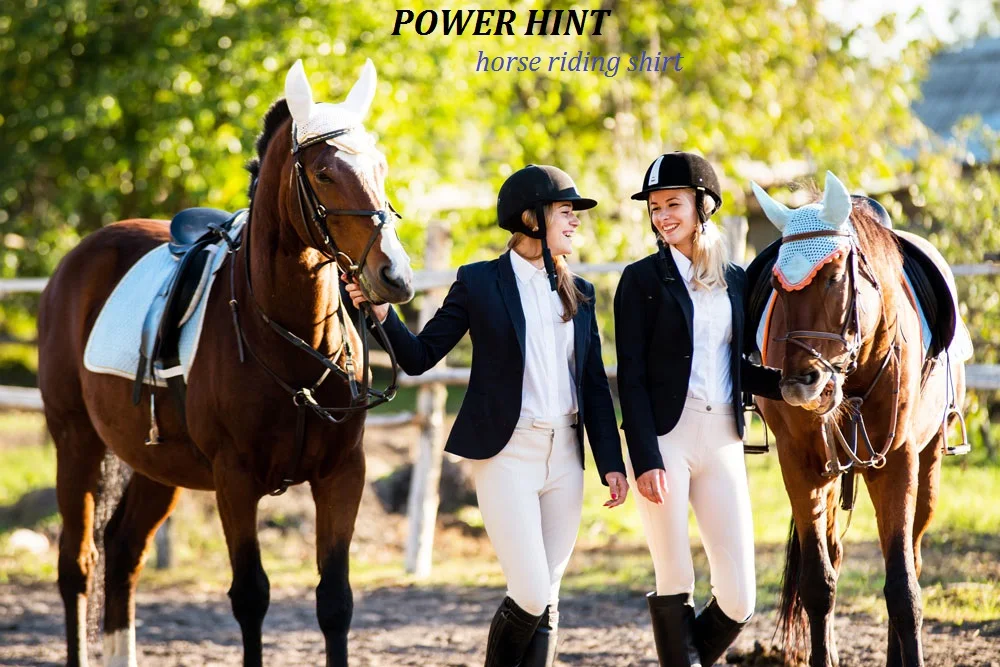 Ladies Sublimation Horse Riding Shirt Quick Dry Equestrian Base Layer ...