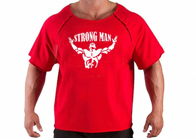 Men's Oversize T-shirt Bodybuilding Cardio Rag Top Activewear Short ...