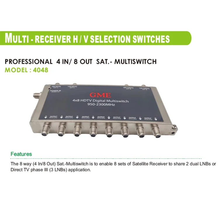 Chinese Manufacturer 950-2300mhz 4x8 Hdtv Digital Satellite Cascade ...