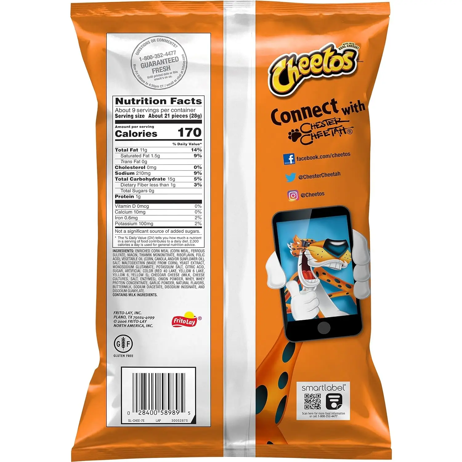 Cheetos Crunchy Flamin Hot Cheese Flavored Snack Chips 3.25 Oz Bag ...