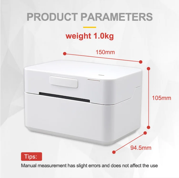 Thermal Shipping Label Printer 4x6 Inch Black And White Barcode Printer ...