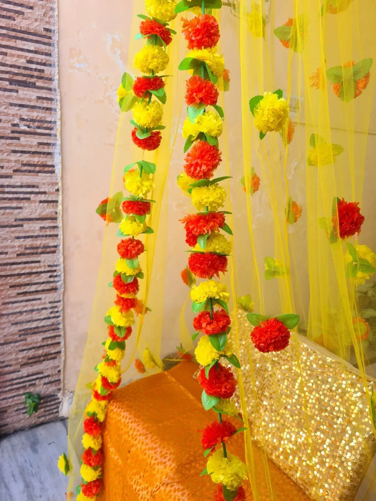 Net Curtain Haldi Backdrop Indian Wedding Decoration Mehndi Backdrop ...