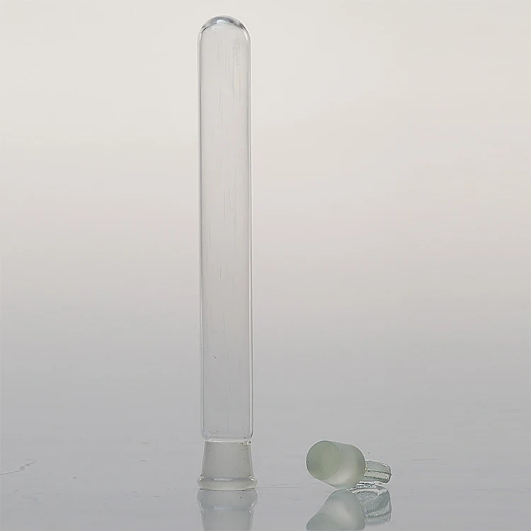 Lab Heat Resistant Round Bottom Glass Test Tube With Glass Stopper ...