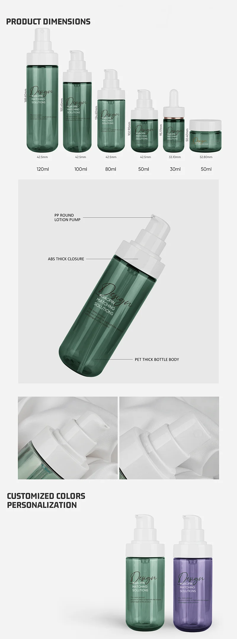 Wholesale Facial Care Plastic PCR Container - PET Bottles