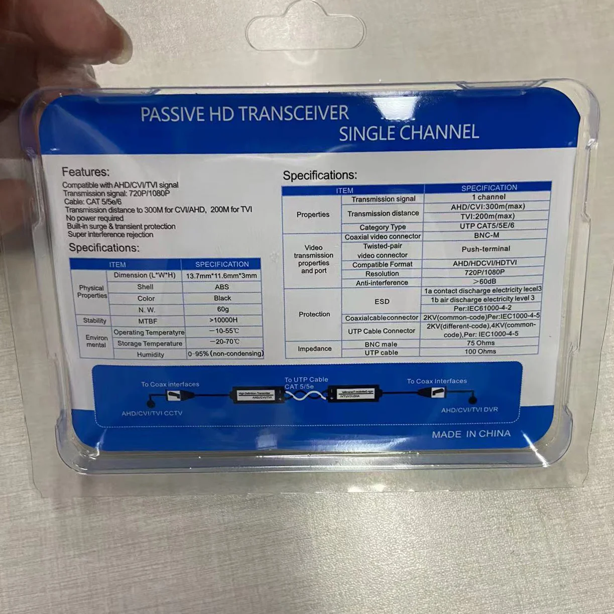 Netlink Passive Hd Video Balun With Power Audio E For Cctv Ip Camera ...