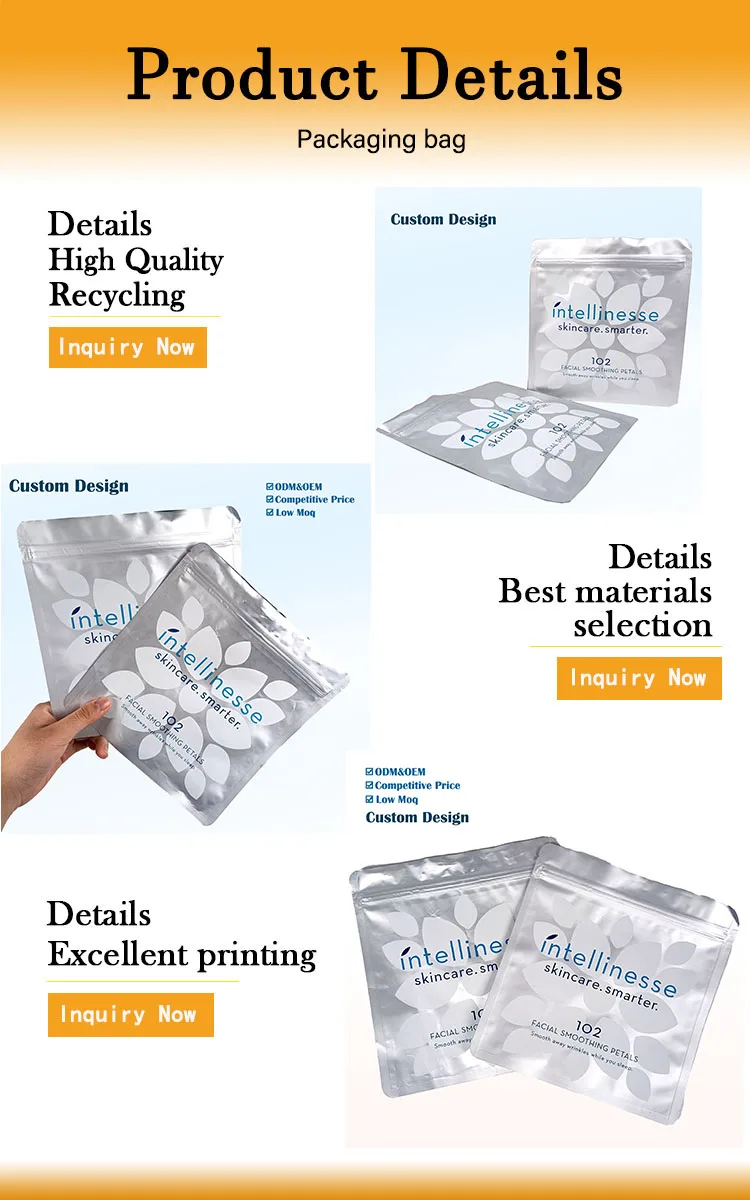 Custom Skin Care Cream Lotion Packaging - Biodegradable Pouches