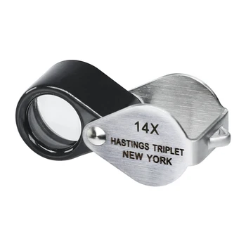 14x Loupe Magnification Hasting Loupe Mini Optical Glass Triplet Lens ...