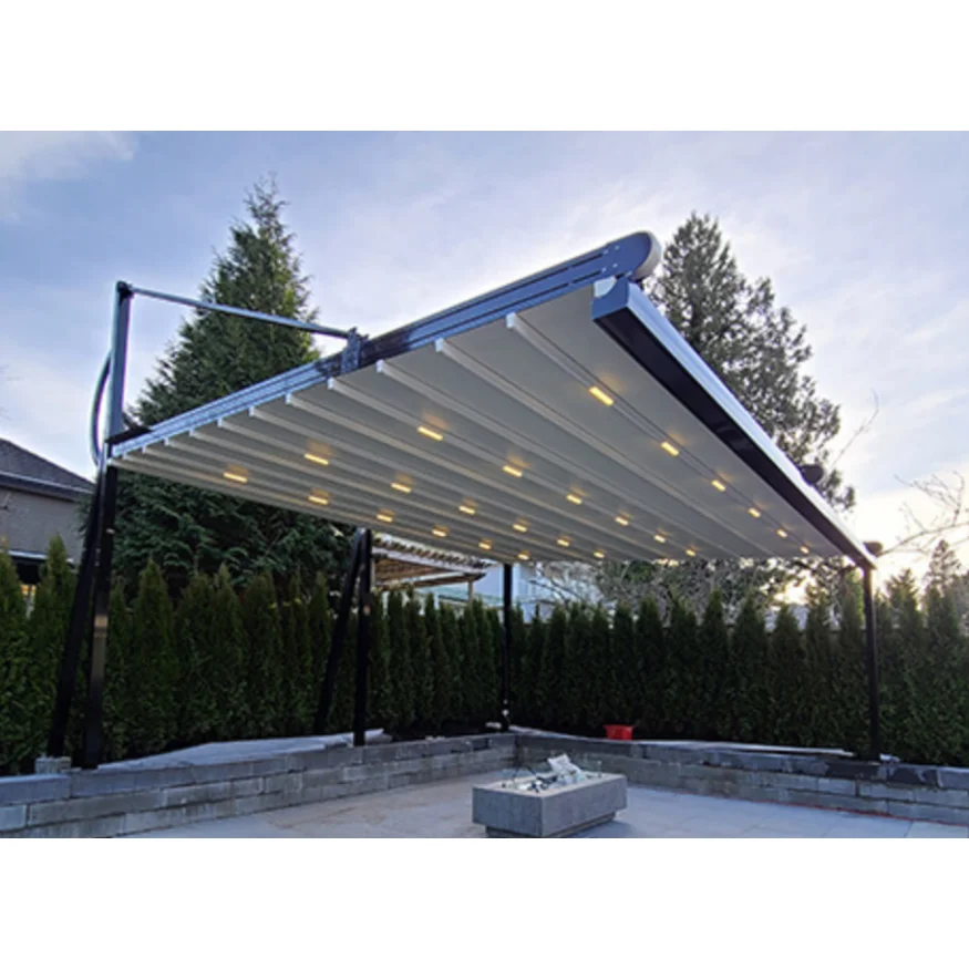 Intelligent Folding Awning Electric Pergola Roof Aluminium Waterproof Canopy Garden Motorized ...